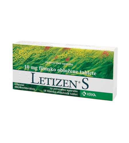 Letizen S 10mg, 10 filmsko obloženih tablet - GORIŠKA LEKARNA Nova Gorica